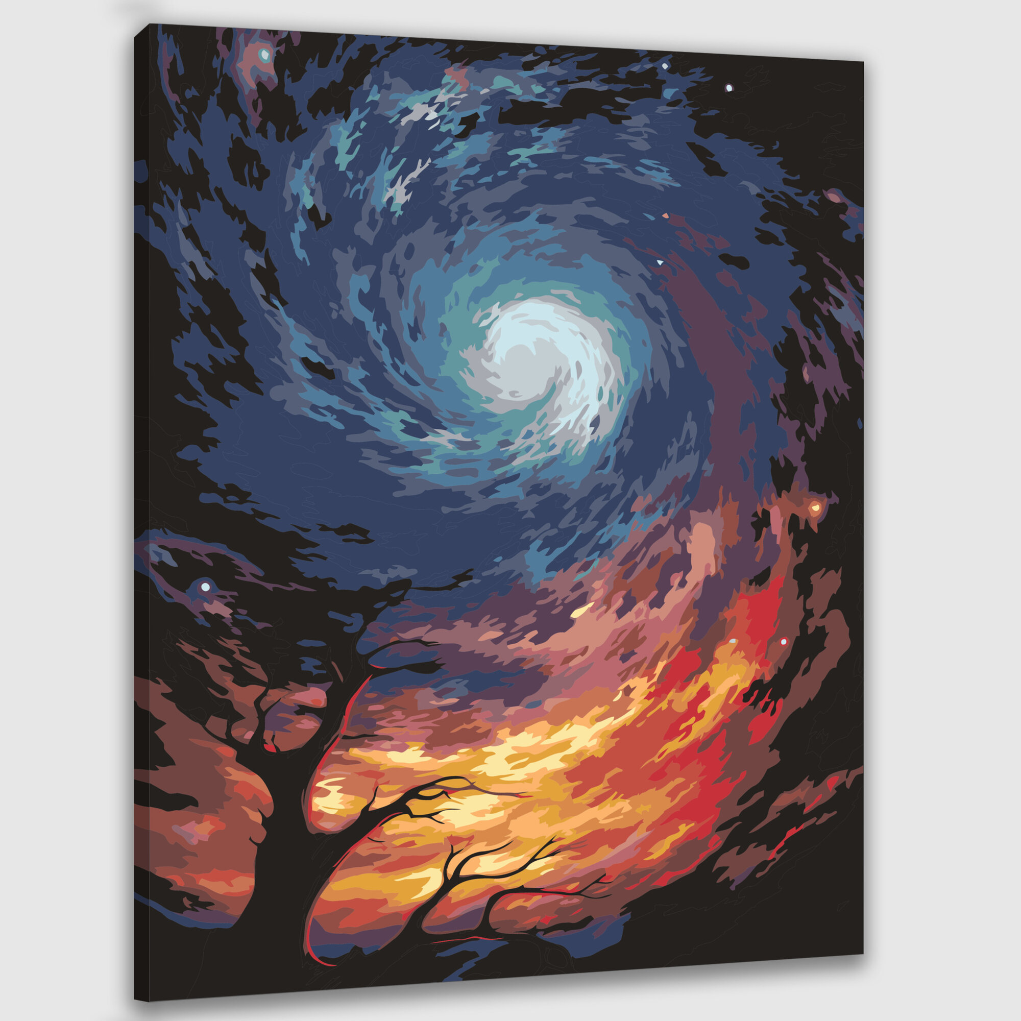 Картина по номерам 40x50 см, фотография, природное явление, космический вихрь, облачные образования, яркие цвета