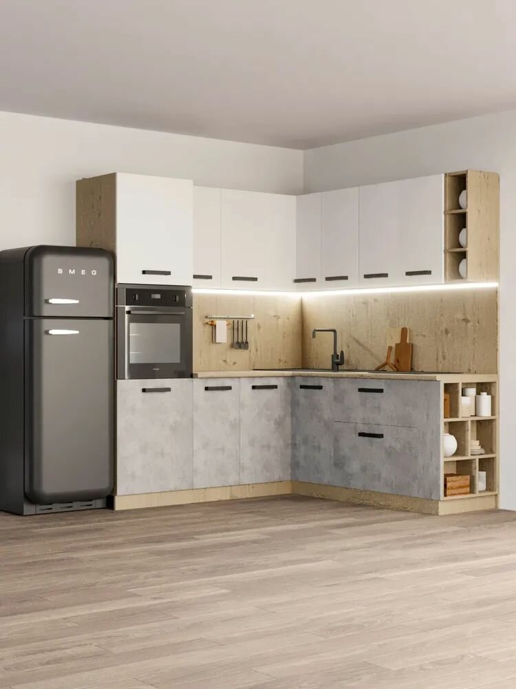 Пасадена Кухонный гарнитур, ЛДСП, 200х200х214 см. Стендмебель