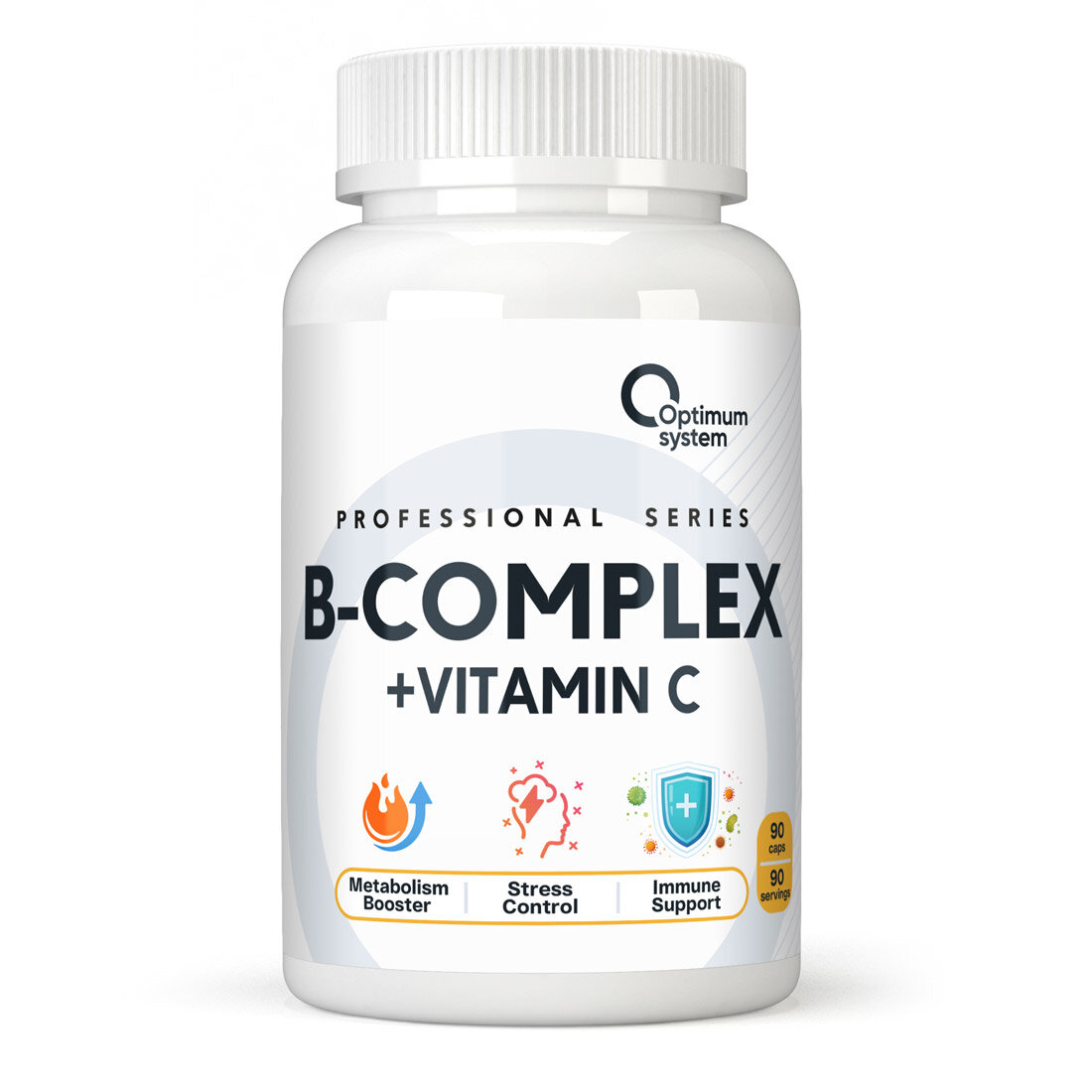 Optimum System Vitamin B-Complex + Vitamin C, 90 капс.