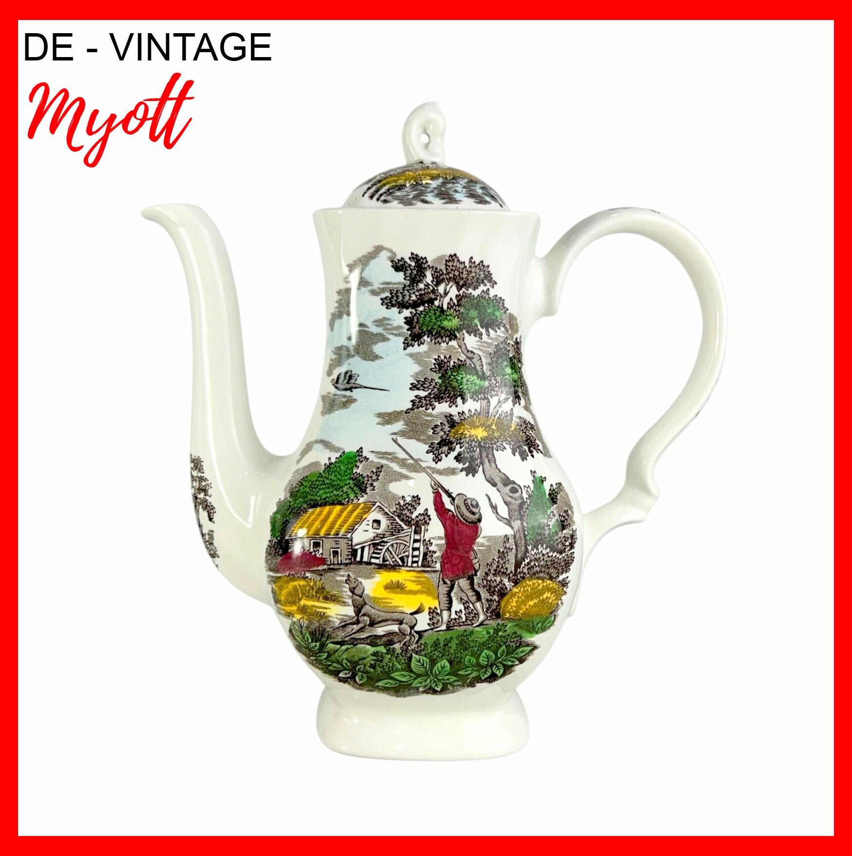 Чайник винтажный Myotts, The Hunter, Охотник. Англия