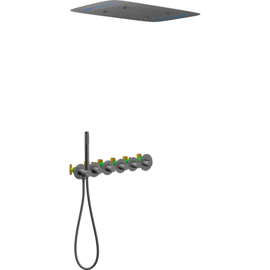 Душевой комплект Timo Saona SX-2319/18SM С внутренней частью, с термостатом, черное золото