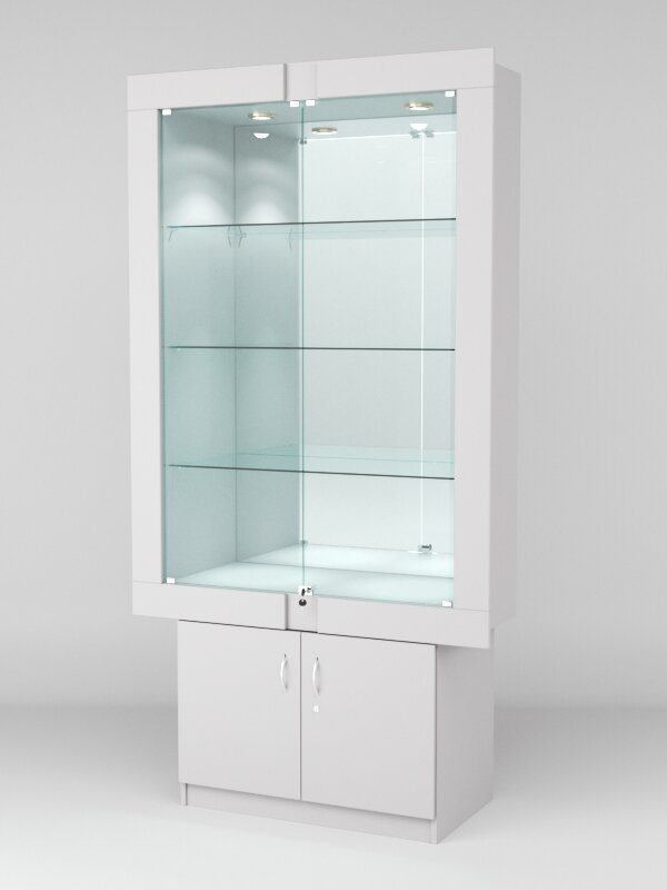 Витрина "электра" №2-1 (задняя стенка - зеркало), Серый. Производитель товара - компания Westcom.