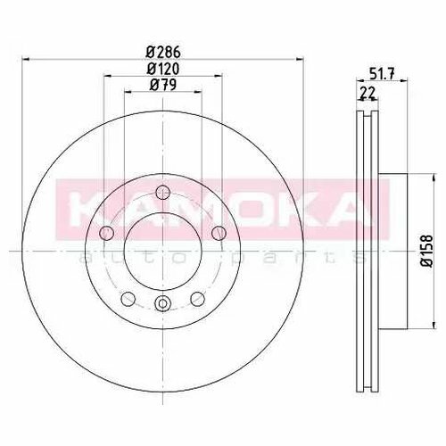 Диск тормозной Kamoka 103516 для BMW 3 серия E36, E46, Z3 E36, Z4 E85