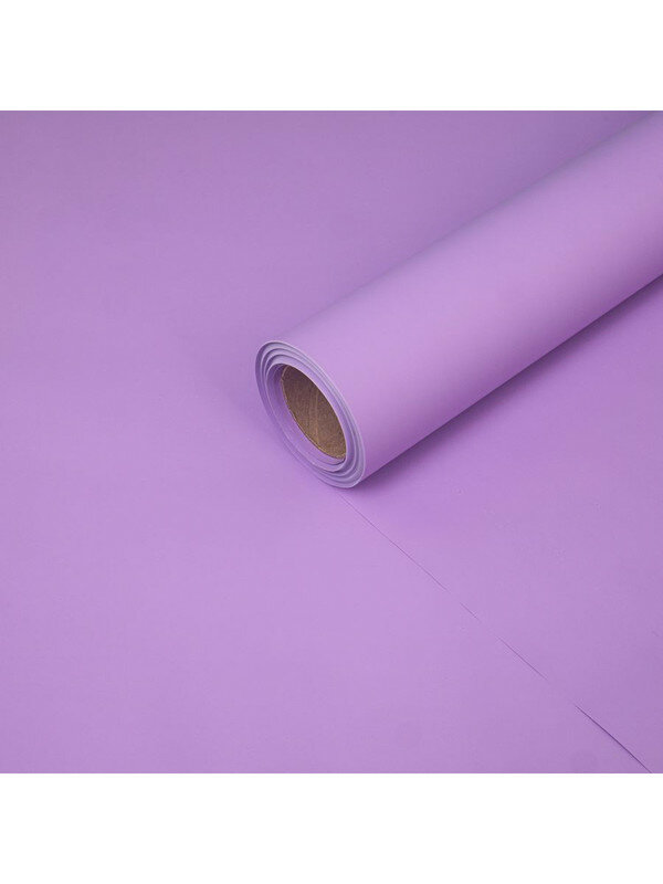 Пленка матовая для упаковки 50см х 30м, нежно-сиреневая, 55мкр