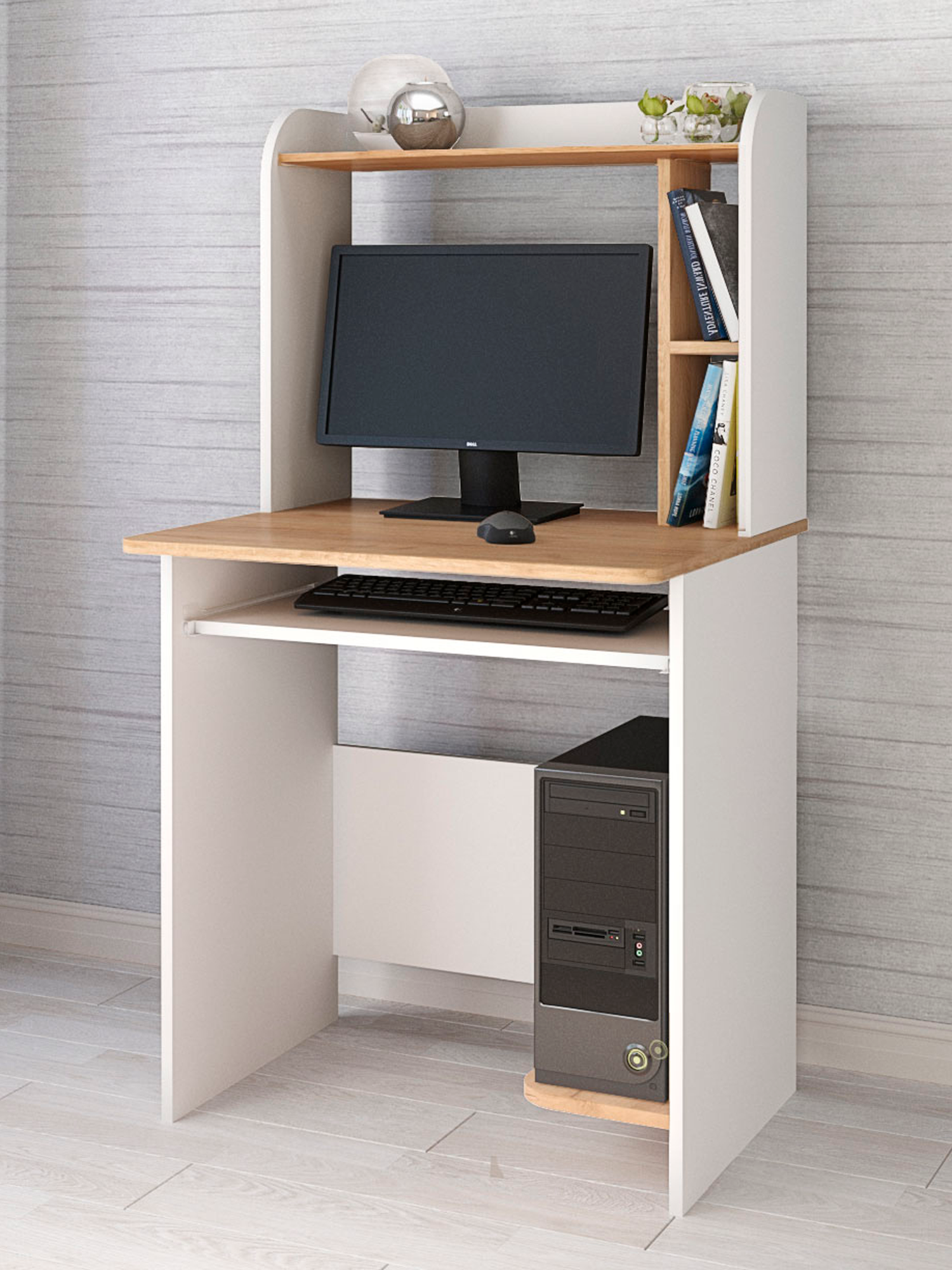 Стол письменный Грета-1 (700*1300*600 мм) белый/дуб крафт золотой