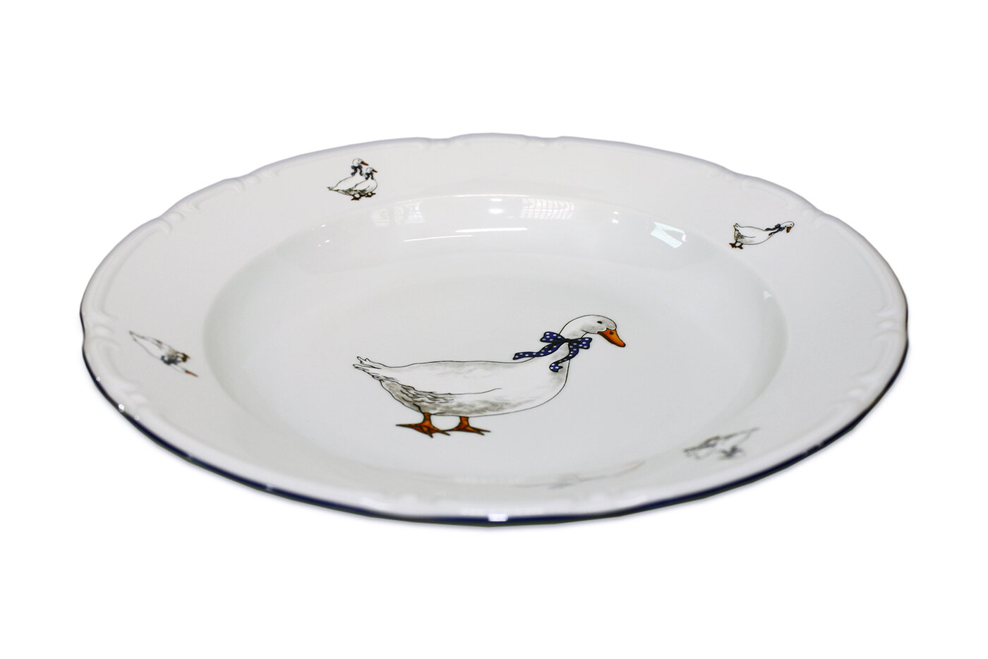 Блюдо глубокое 31 см "Констанция", декор "Гуси"