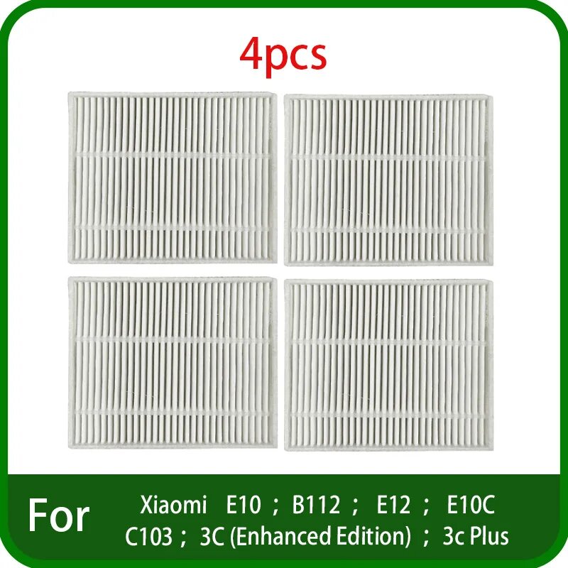 Запасные фильтры HEPA для Xiaomi Mi Robot Vacuum E10 B112 E12 E10C C103 3C (Enhanced Edition) 3c Plus (2 шт.) 4pcs