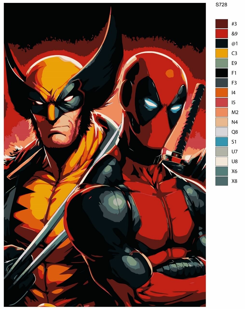 Картина по номерам BRUSHES-PAINTS "Дэдпул" S-728 40x60 см