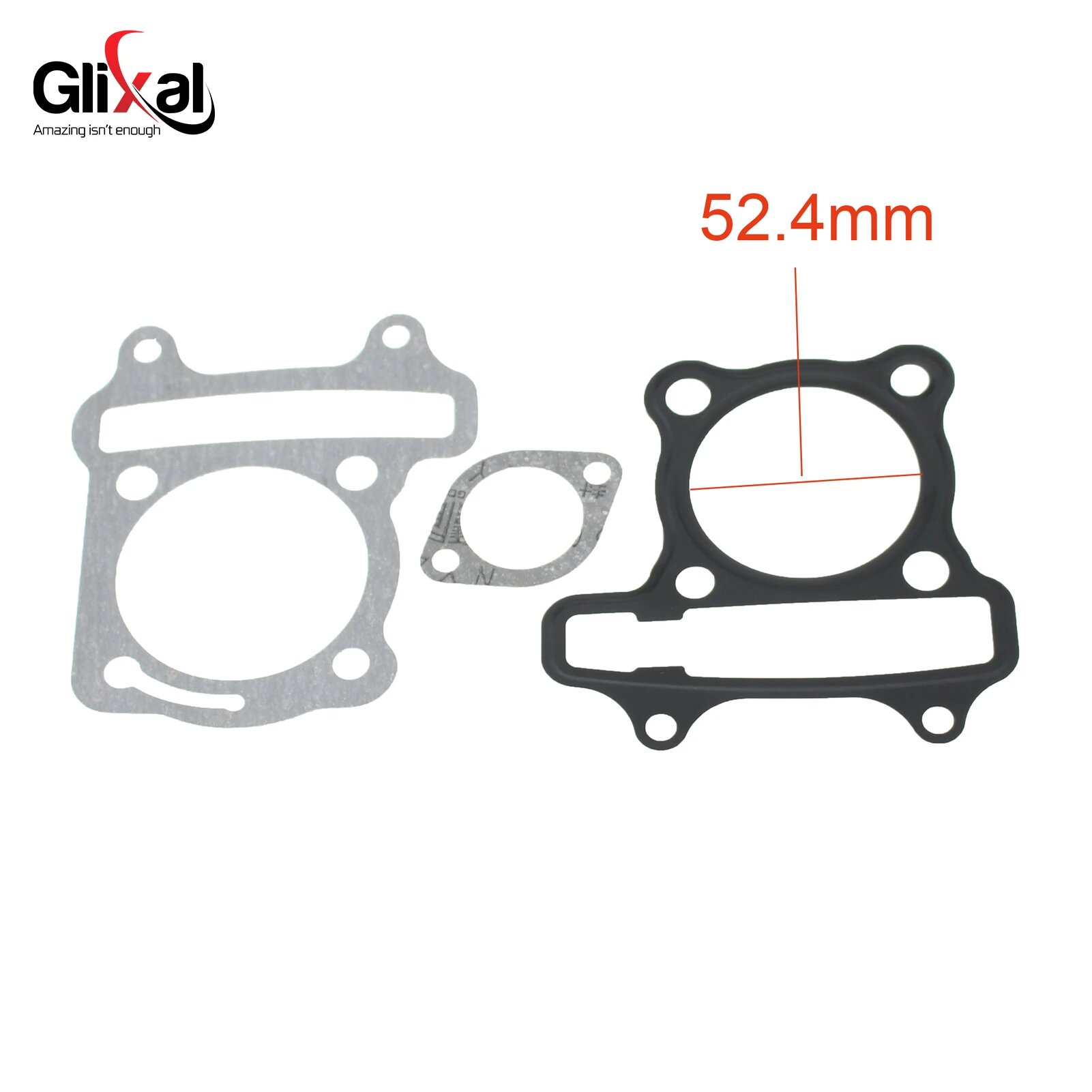 Glixal GY6 125cc 150cc 155cc 170cc 180cc головка цилиндра и базовый комплект прокладок для 152QMI 157QMJ 4-тактный скутер мопед ATV двигатель