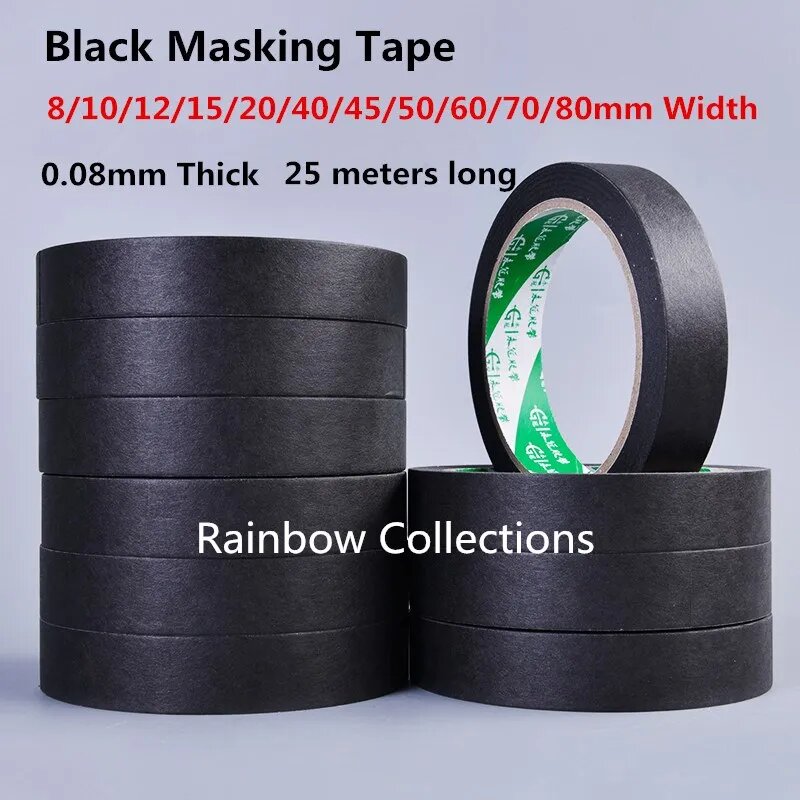 Малярная лента Leyeechi черная 25м 8mm x 25M x 12pcs