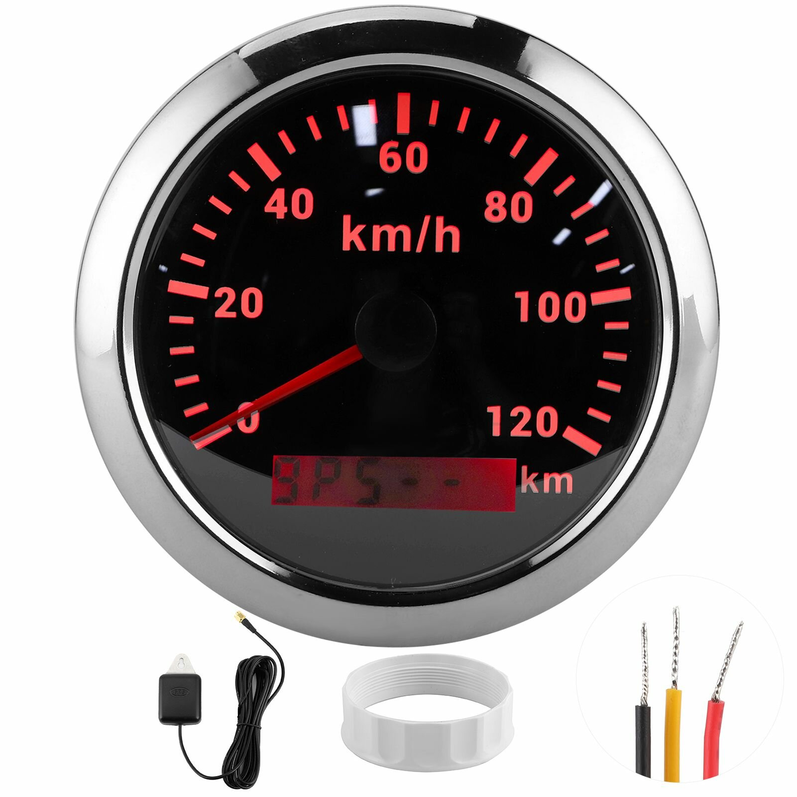 85 мм GPS спидометр 120 км/ч (черный циферблат) для техники