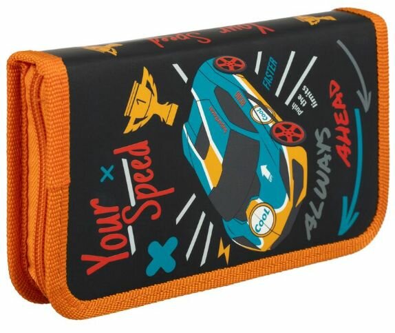 Пенал односекционный Комус Класс Your Speed, цвет черный