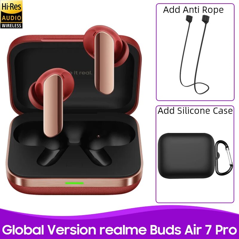 Realme Buds Air 7 Pro беспроводные наушники Розовый, Red Add BlackCase