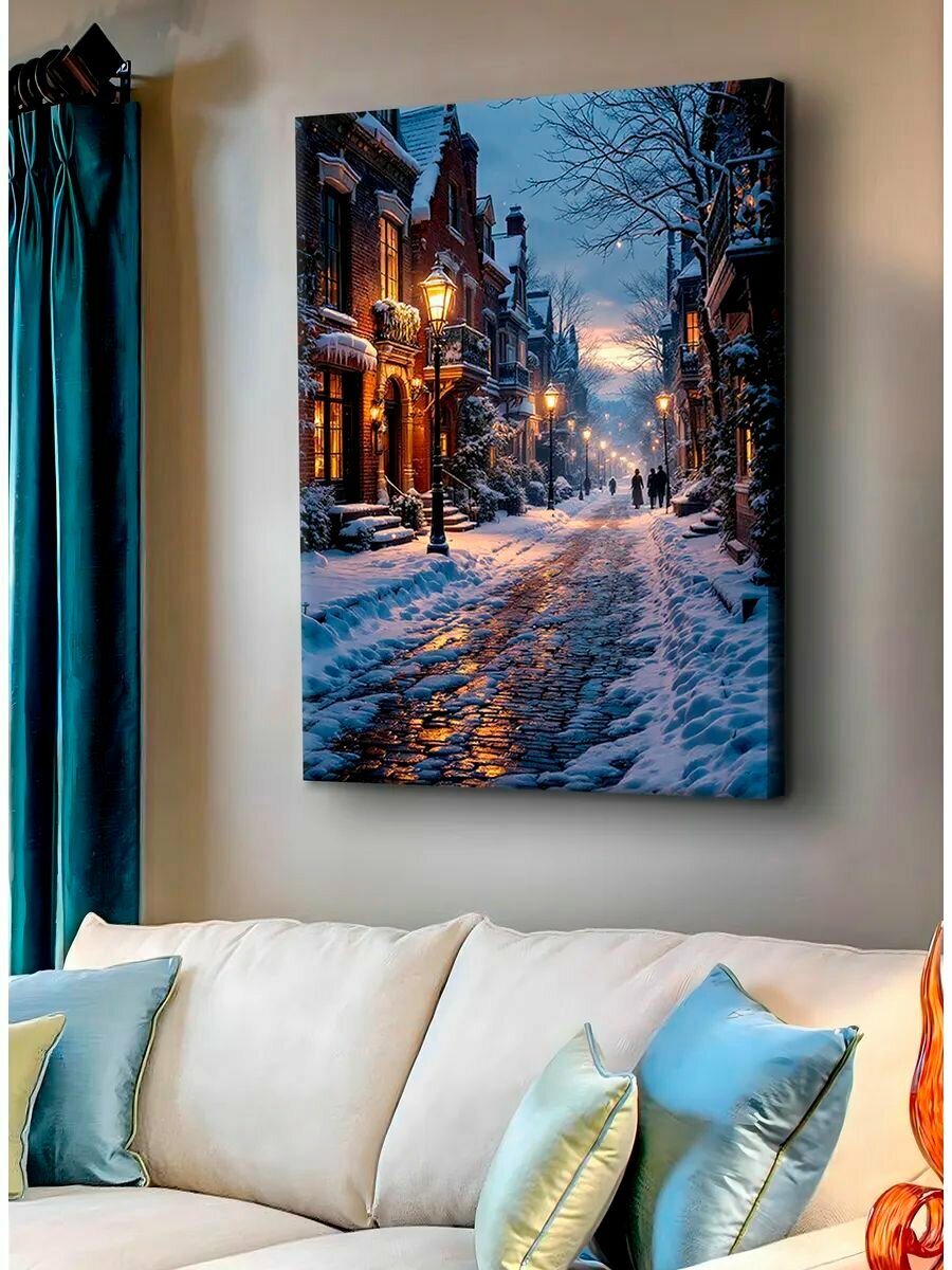 Картина "Зимний город", галерейная 50х70см 1шт.