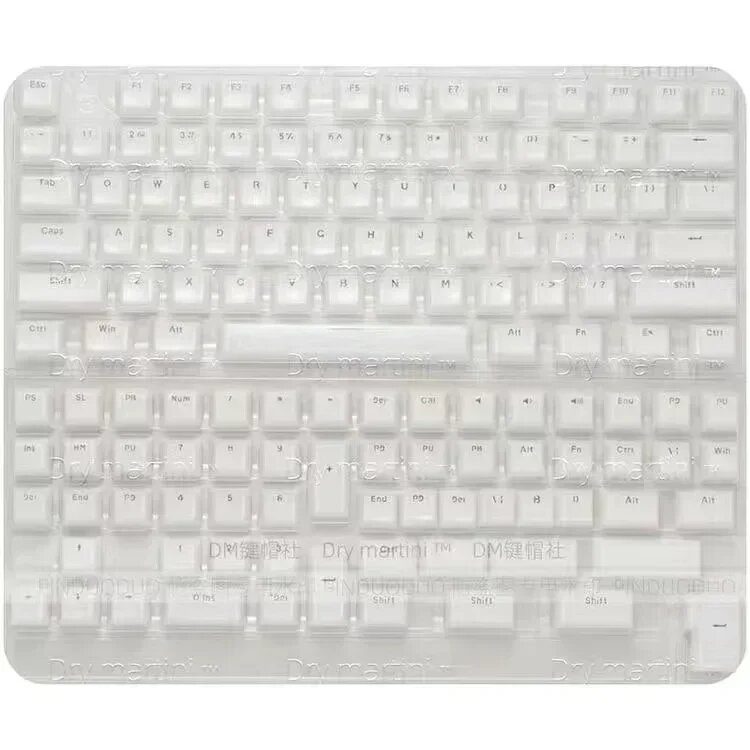 Розовые прозрачные колпачки для клавиш AEVYVKV 135 шт. 135 key WHITE