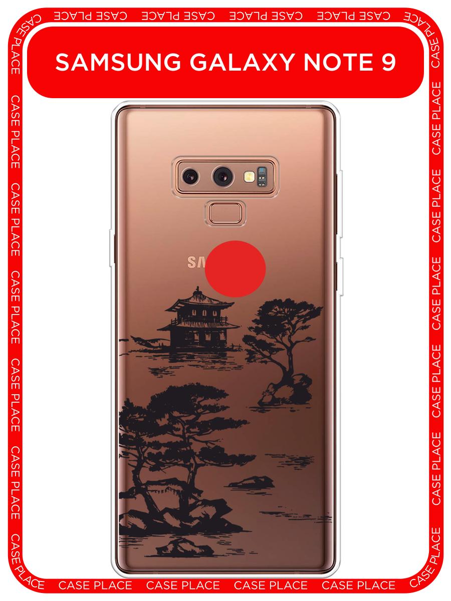 Чехол на Samsung Galaxy Note 9 / Самсунг Галакси Нот 9 с принтом В японском стиле, прозрачный