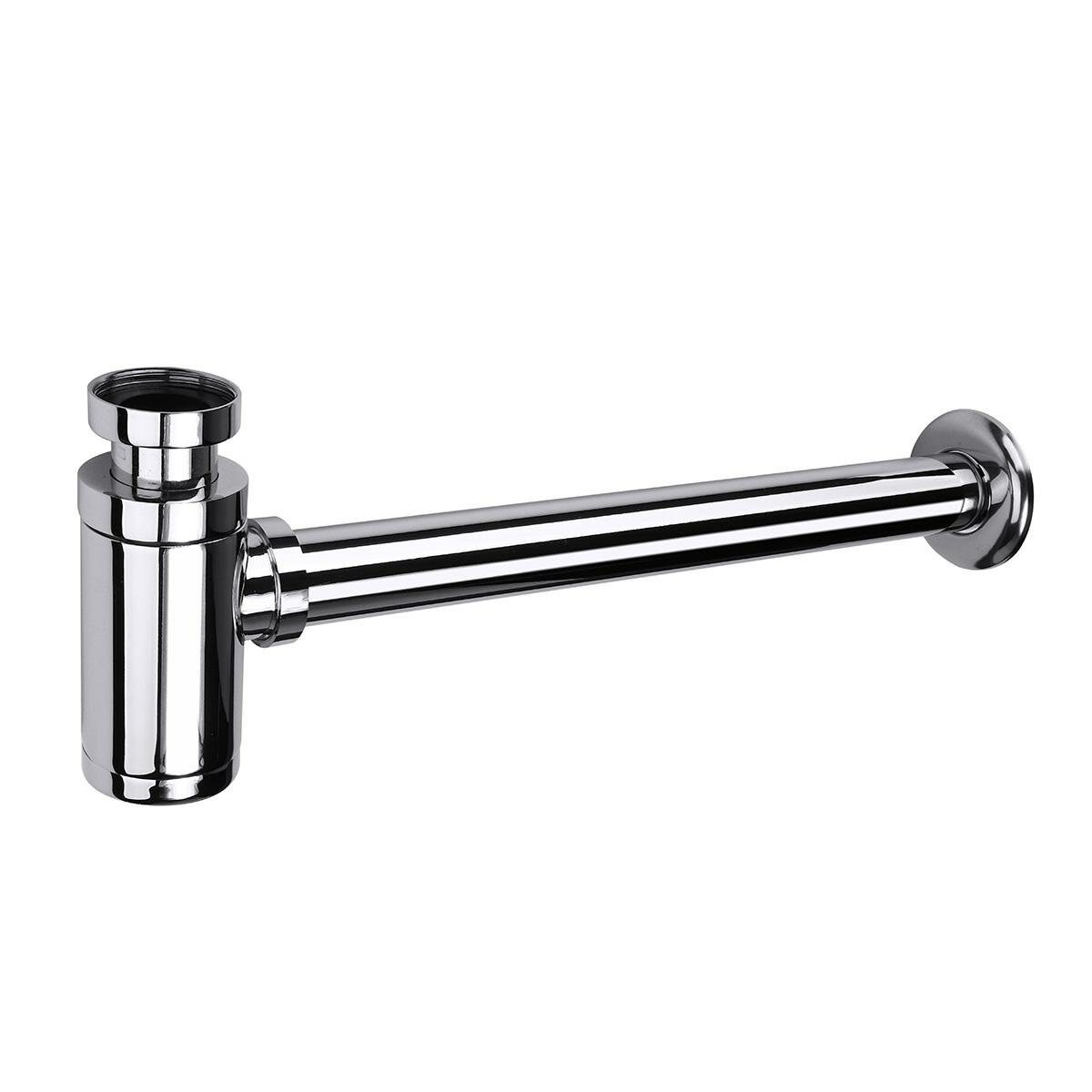 Стандартный 1-1/4'хромированный латунный круглый сифон для бутылок для слива раковины P-Trap Kit