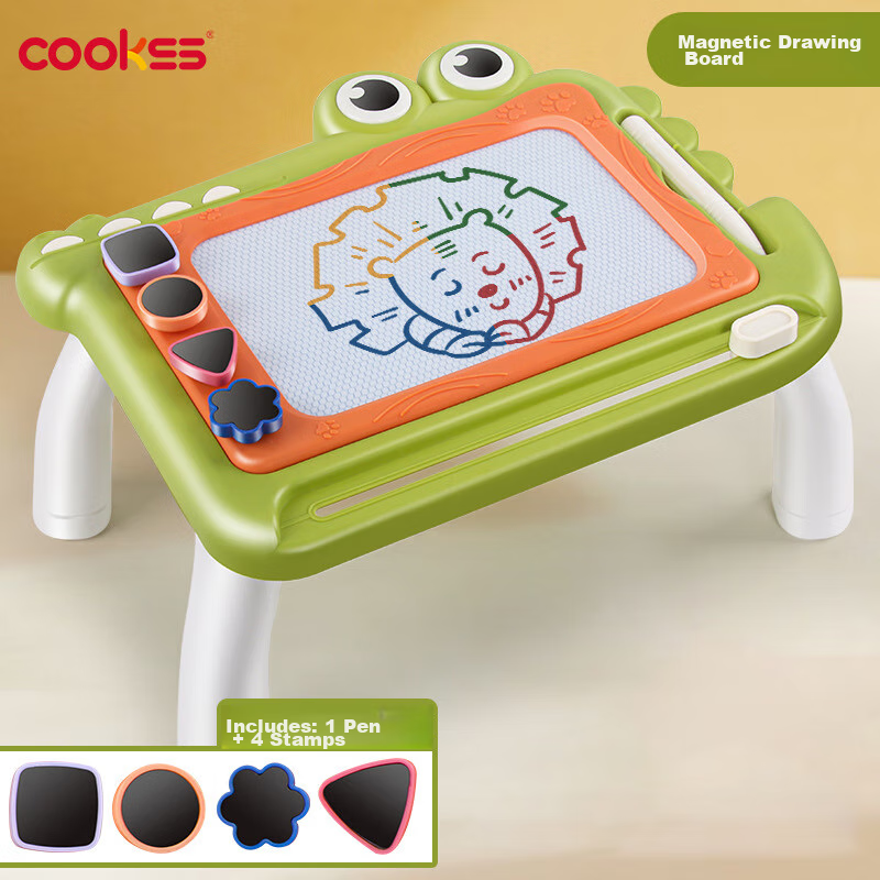 COOKSS Children's Drawing Board, Home Use, Magnetic Writing Board for Toddlers, 1-Year Baby, 2 Doodle, 3 Magnetic Drawing Toy, Drawing Board with Feet