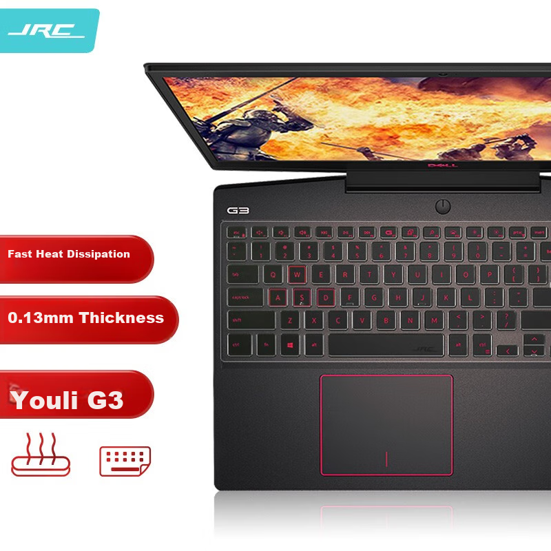 Jichuan Dell G3/G3PRO/G5/G7 Keyboard Cover, Gaming Laptop Keyboard Protector, 15.6-Inch TPU Ultra-Thin Transparent Waterproof Dustproof Cover