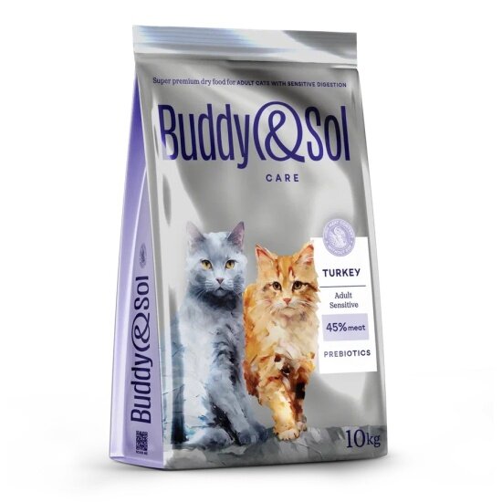 Корм сухой Buddy&sol CARE SENSITIVE для кошек, индейка, 10 кг