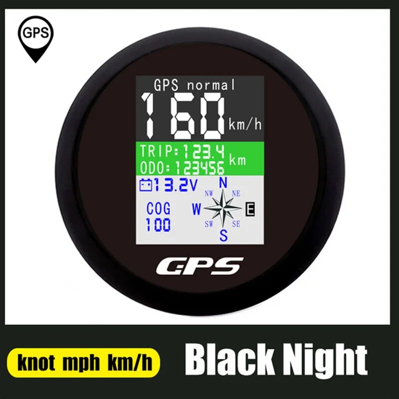 GPS Спидометр Black Night 85 мм, 160 км/ч, Вольтметр 3.2V