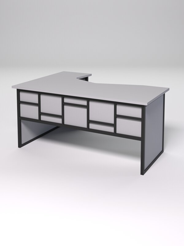 Стол эргономичный правосторонний НТ-060 "стронг" в стиле лофт декор №3, Серый