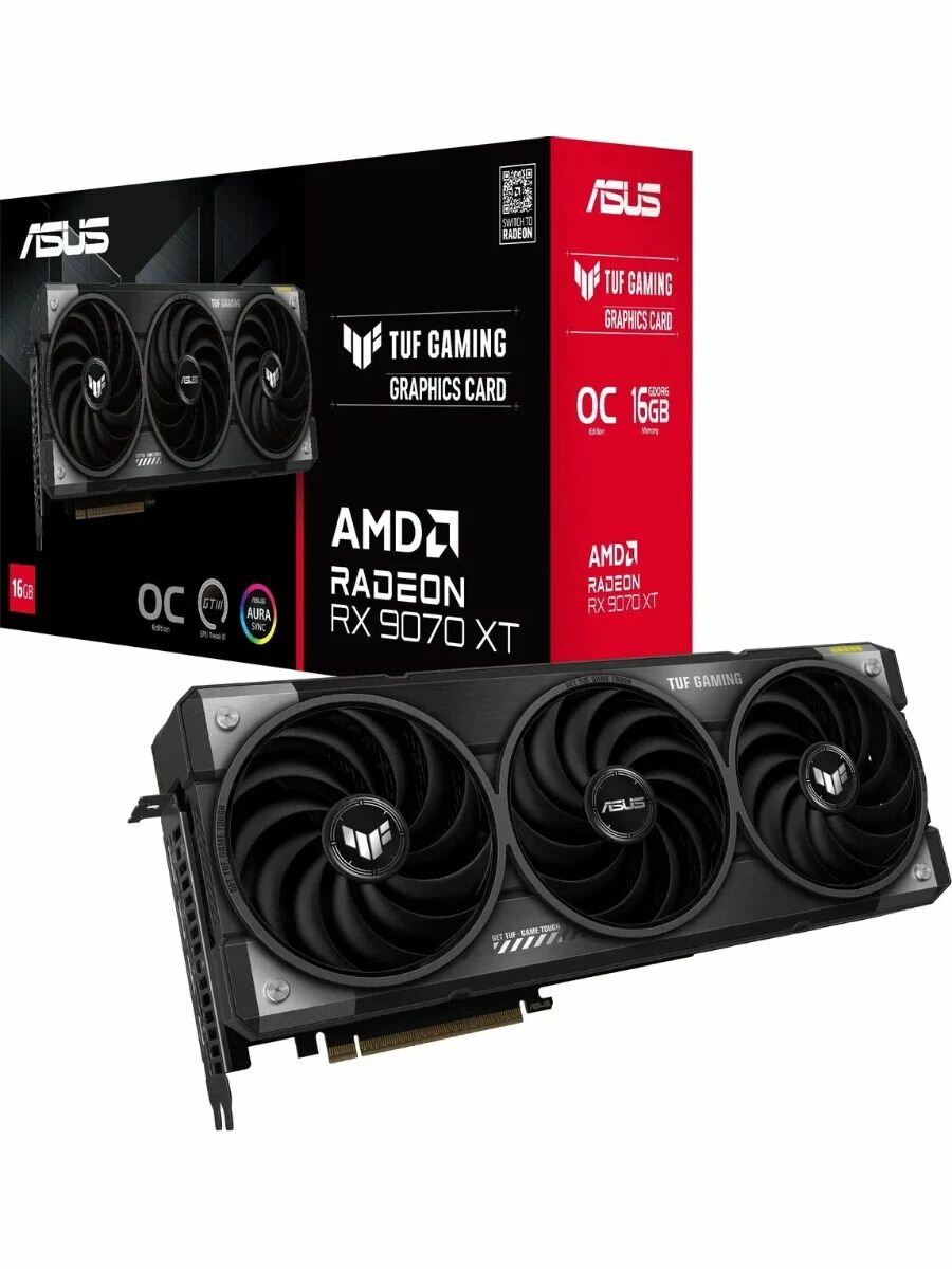 Видеокарта ASUS Radeon RX 9070 XT TUF Gaming OC 16Gb