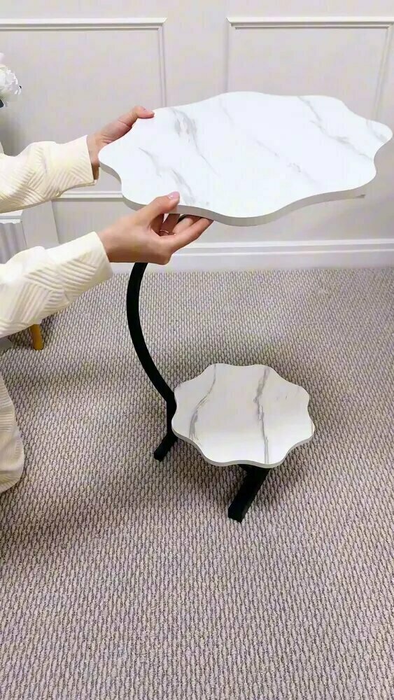 Журнальный стол Журнальный столик двойной прикроватный белый, 40х40х62 см