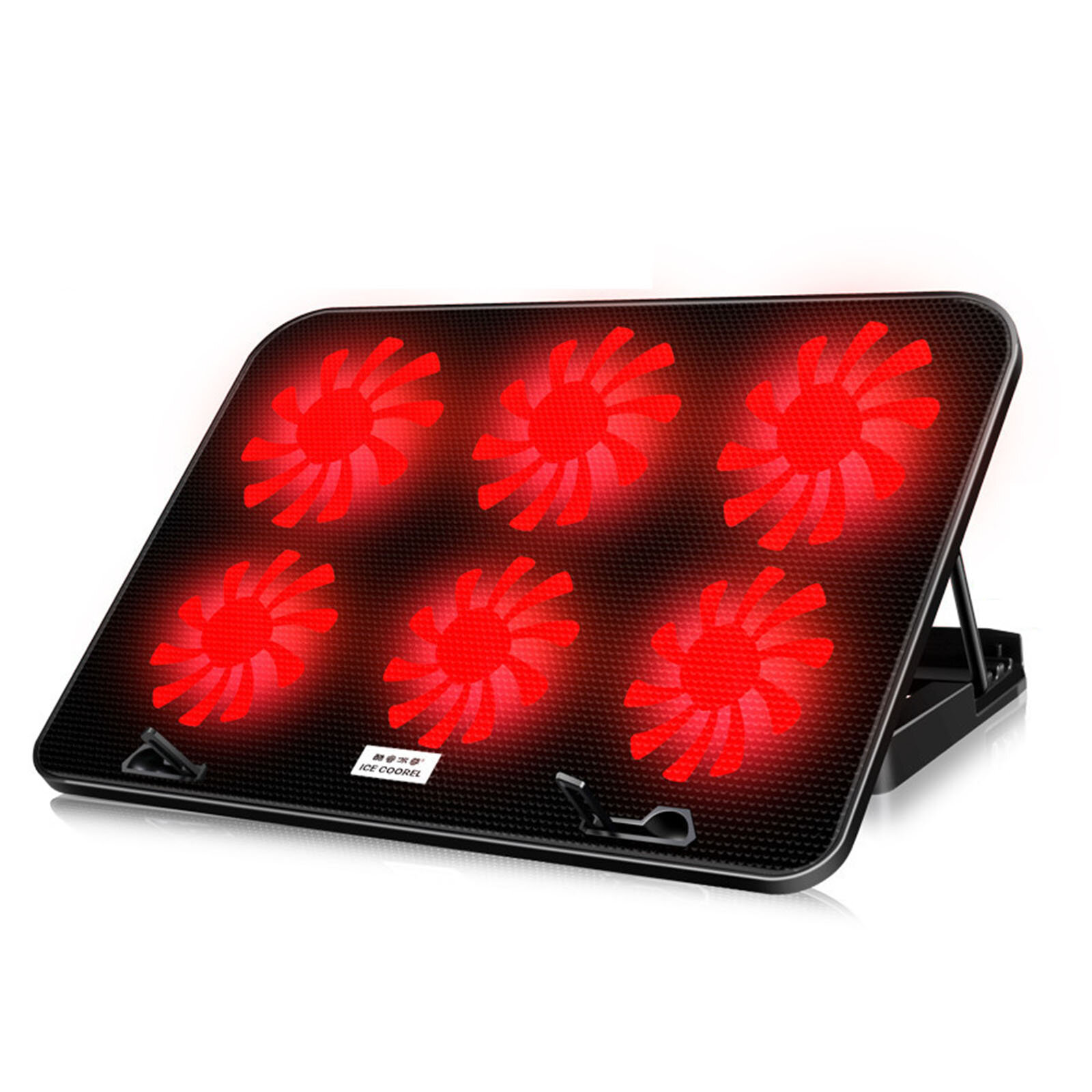 Охлаждающая подставка для ноутбука, игровой кулер для ноутбука, Охлаждающая подставка с 6 бесшумными вентиляторами для ноутбуков с диагональю экрана 11-18 дюймов, Подставка высотой 5 дюймов, 2 USB-порта