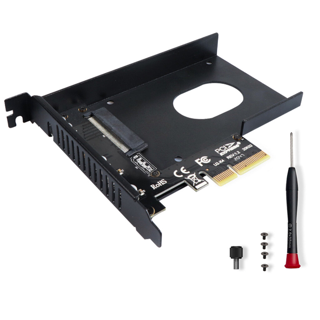 Адаптер U.2 к PCI-e, SSD-накопитель PCIe 4.0 x4 на 2,5" U.2 (SFF-8639) или SSD-накопитель SATA3 (6G) на 2,5 SATA с автономным питанием
