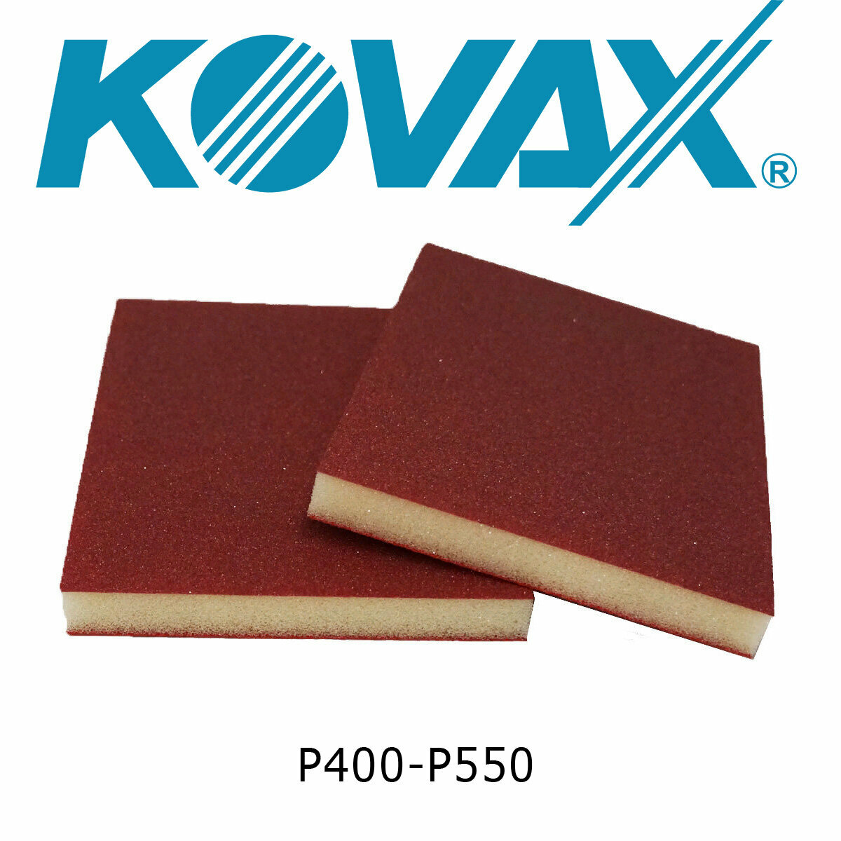 5шт - губка абразивная двухсторонняя P 400-550 FINE красная 123х98х13мм KOVAX