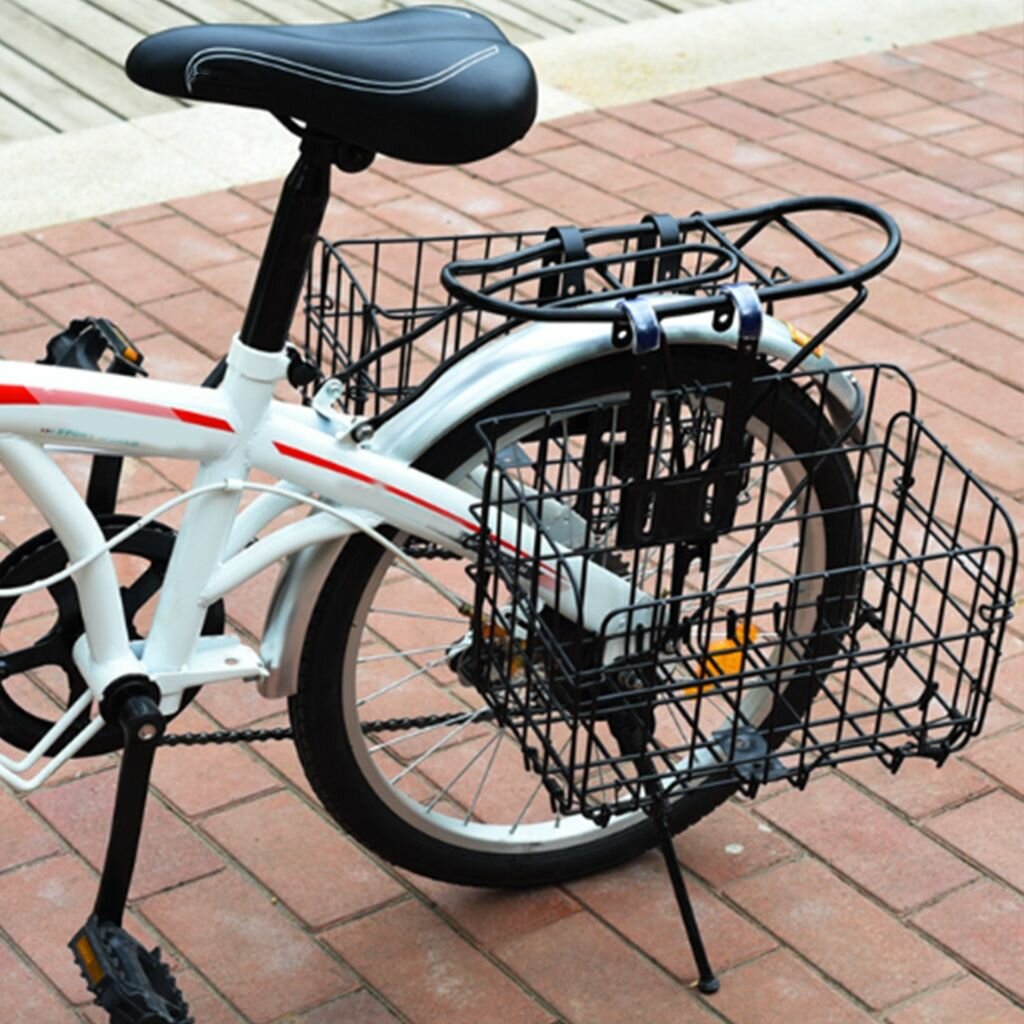 Складная подвесная корзина для горного велосипеда, металлический передний руль, велосипеды и задний толстый боковой прицеп