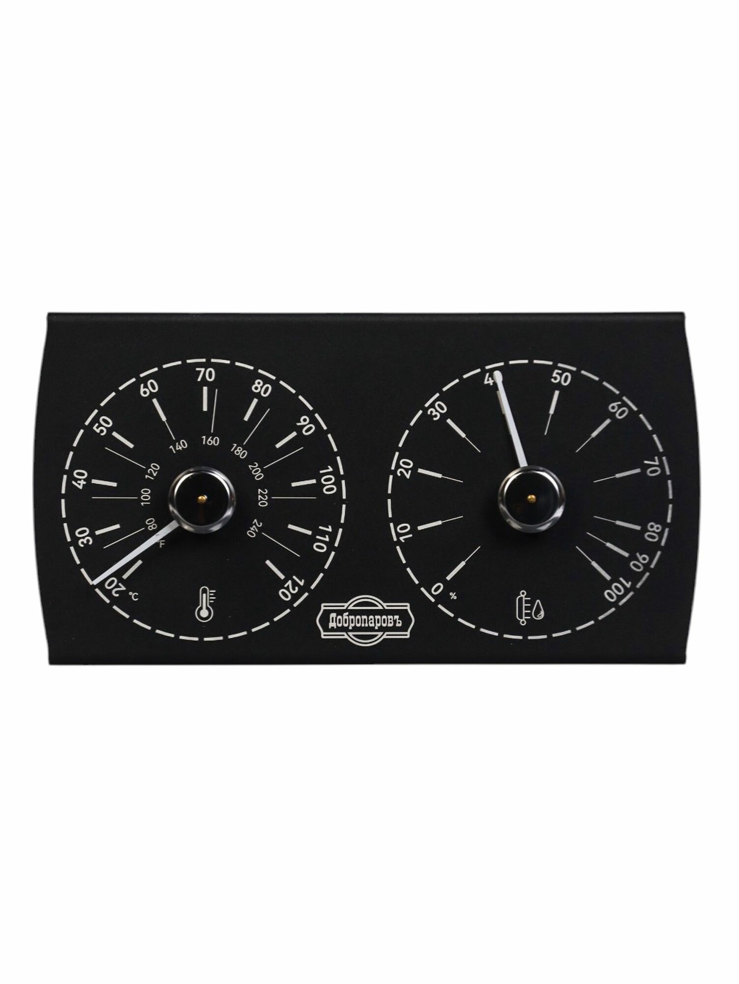 Термометр - гигрометр для бани и сауны Добропаровъ , металлический, алюминий