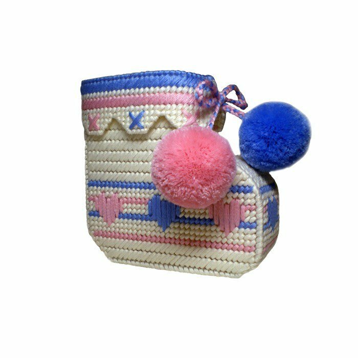 Веста Наборы 3DСТИЧ на пластиковой канве Кашпо Детский носочек ДТ003