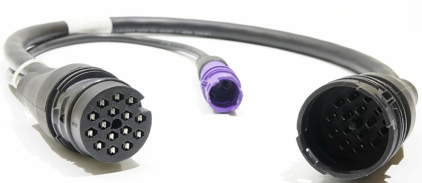 Кабель EasyConn 15p 0.5м m/f+2pin фиол 8KA34084603. Длина 54 см.