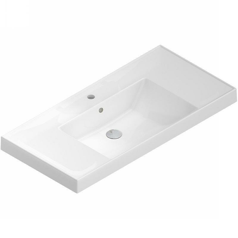 Раковина Cubo 100 CU. wb.100 Белая глянцевая, современный стиль