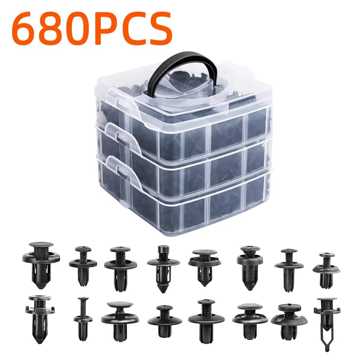Авто пластиковый крепеж для бампера, заклепка, фиксатор, нажимной тип, крепеж крышки 680PCS