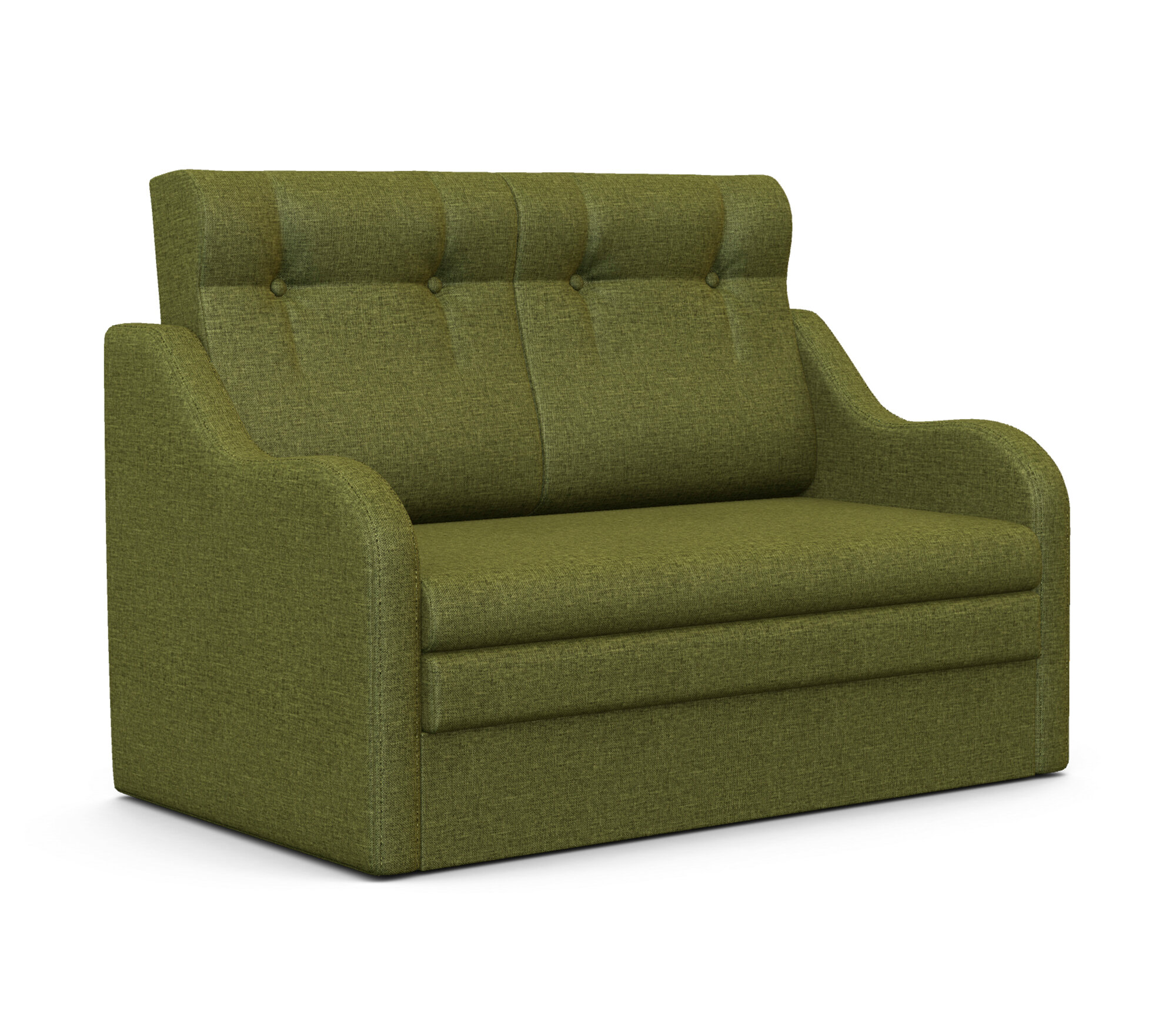 Диван-кровать Классика 2В, Малютка, раскладной, рогожка зеленый