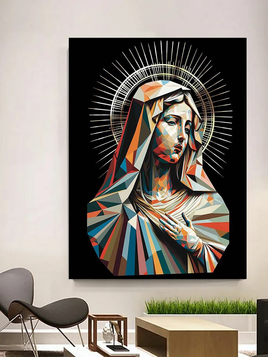 Картина "Образ Богородицы", Божья Матерь, Мадонна 60х80 см.