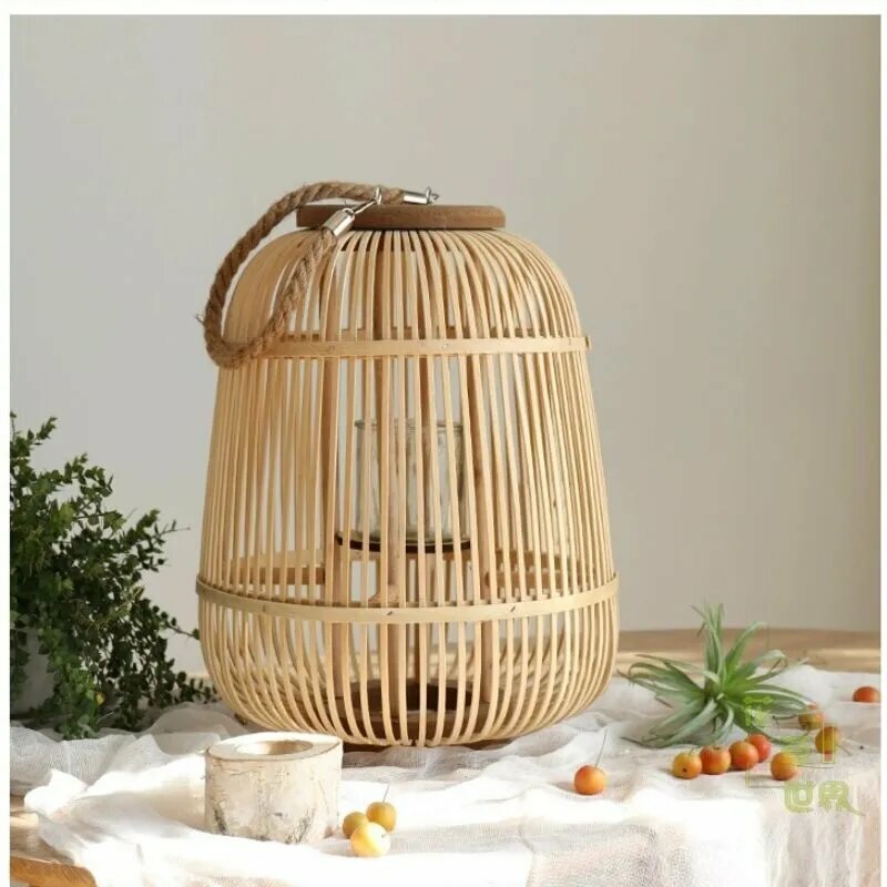 Подсвечник "Rattan", напольный, подвесной, бамбуковый, деревянный