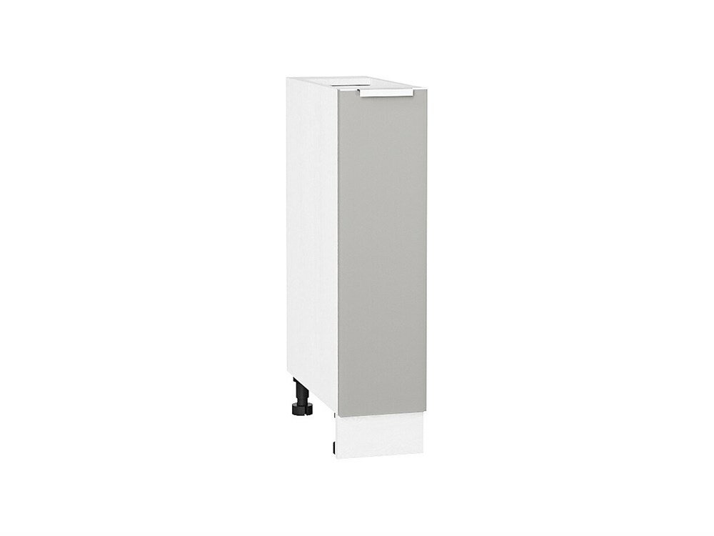 VVT Шкаф нижний бутылочница Фьюжн Белый, Silky Light Grey, 200 В*Ш*Г 816*200*480, фасад МДФ Silky Light Grey, корпус Белый Silky Light Grey