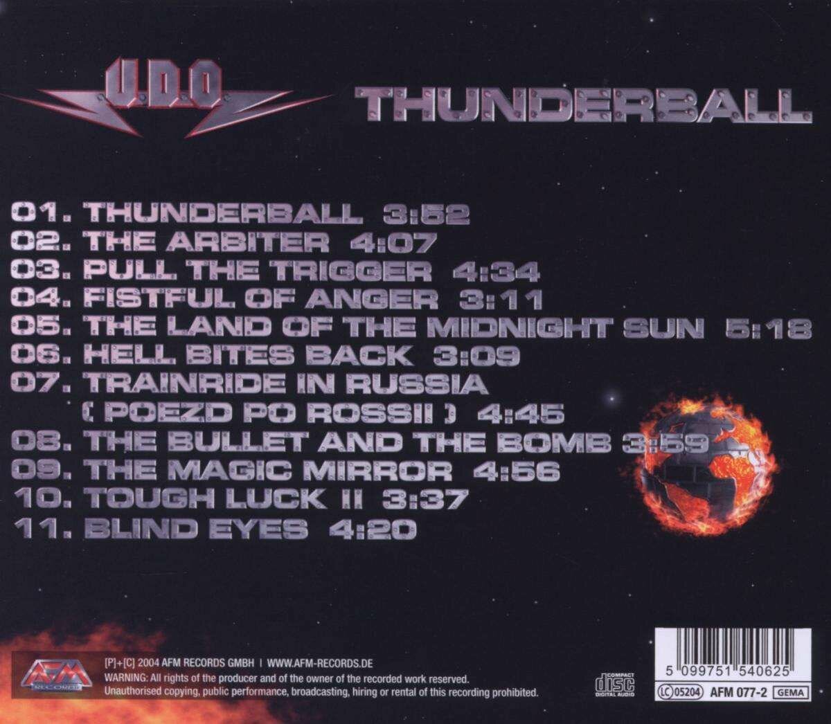 Диск U.D.O. - Thunderball (1 CD) — фото 1