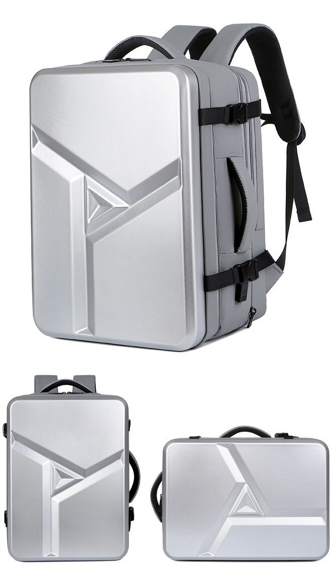 Рюкзак для ноутбука 17.3 дюйма мужской с USB, жёсткий корпус, дорожный, водонепроницаемый, для командировок