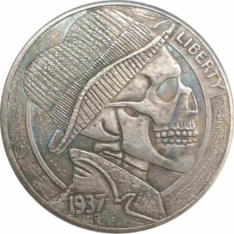 1 монета с черепом Моргана и памятным значком капитана пирата, подходящим для коллекции