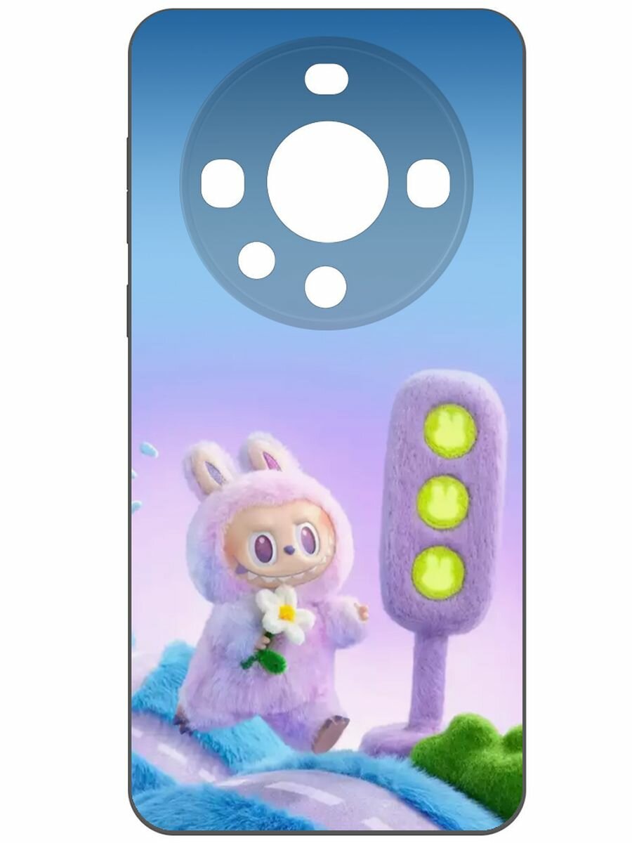 Чехол-накладка Krutoff Soft Case Лабубу Удача для Huawei Mate 60 черный