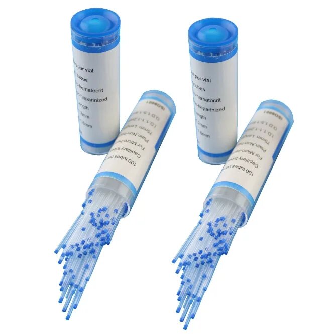 Капиллярные стеклянные трубки NINTH LIFE, голубые, 75 мм Синий, blue-200Pcs