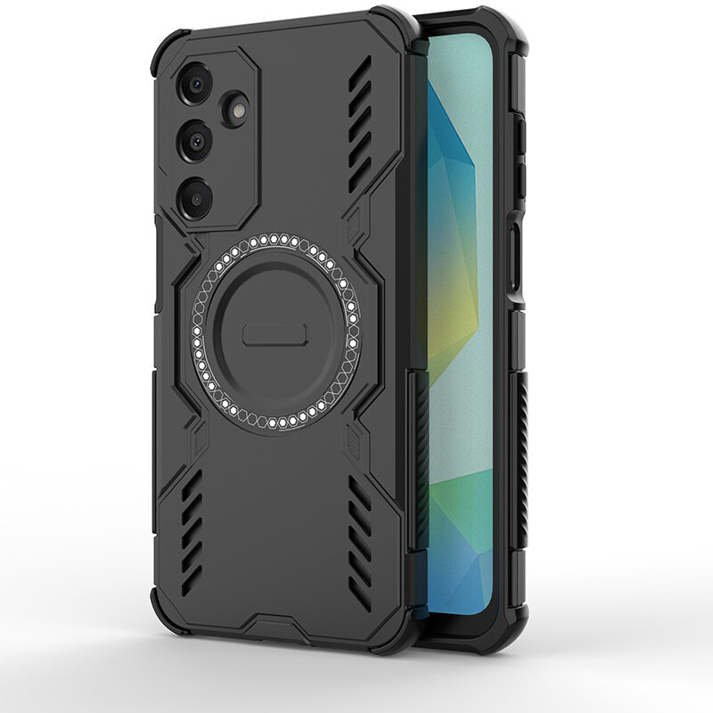 Подходит для Samsung Galaxy A16/Самсунг Галакси A16 Чехол для смартфона поддержкой зарядки Magsafe, Samsung A16, подставка, soft touch, матовая поверхность, защита камеры, ударопрочный, усиленные углы