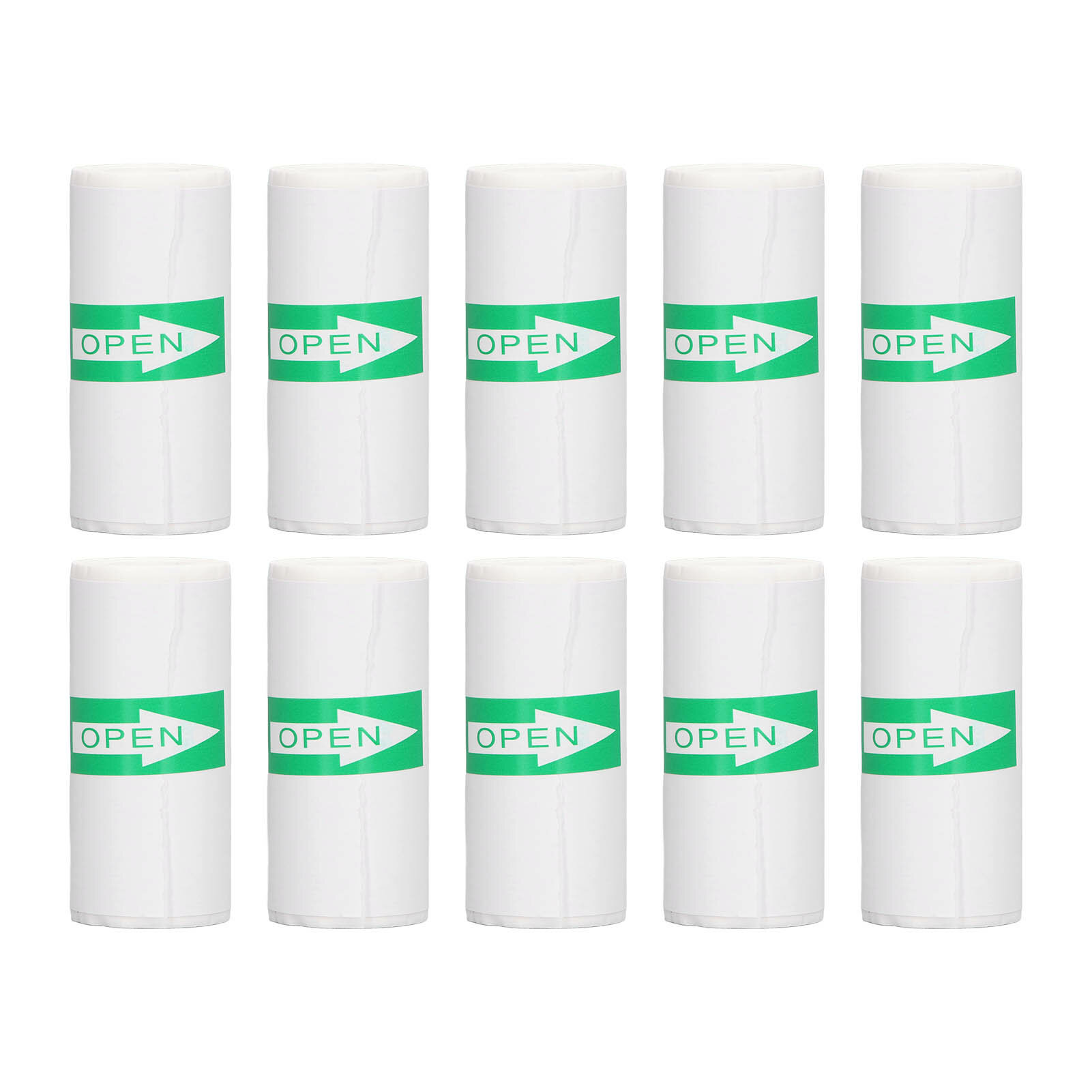 10рулоновсамоклеящейсятермобумагидляпринтера, белая, дляпечатичеков,57x25мм.