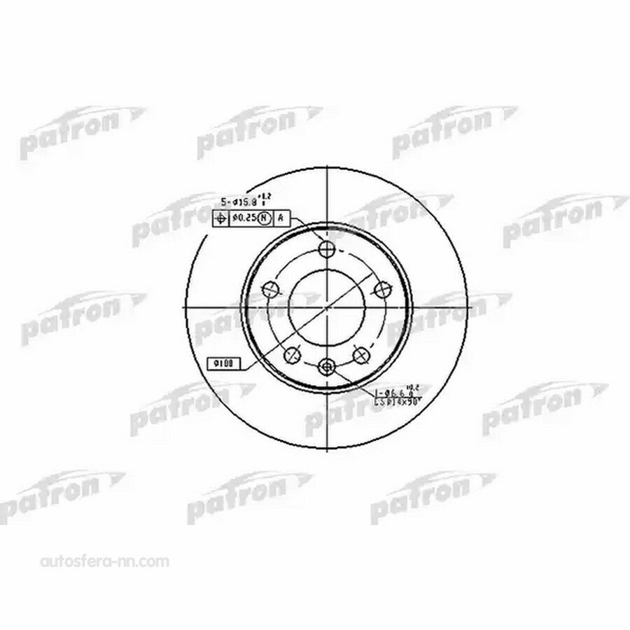 PATRON PBD2805 Диск тормозной задн AUDI: A2 02-05, A3 96-, TT 98-, SEAT: CORDOBA 02-, IBIZA IV 02-, LEON 99-, TOLE