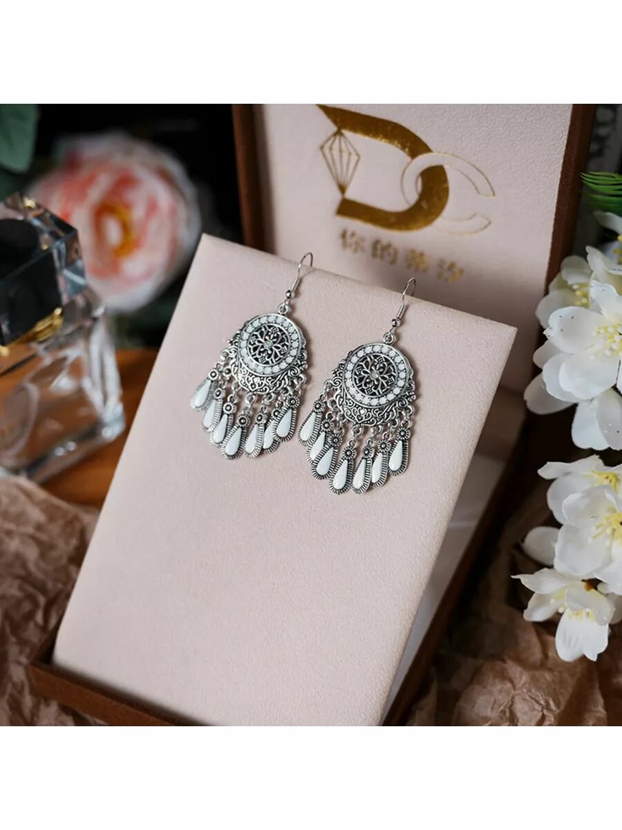 Серьги, искусственный камень